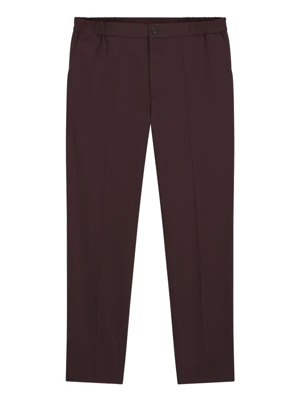 Hugo Slim-fit Trousers In Wool-blend Poplin - Light Brown