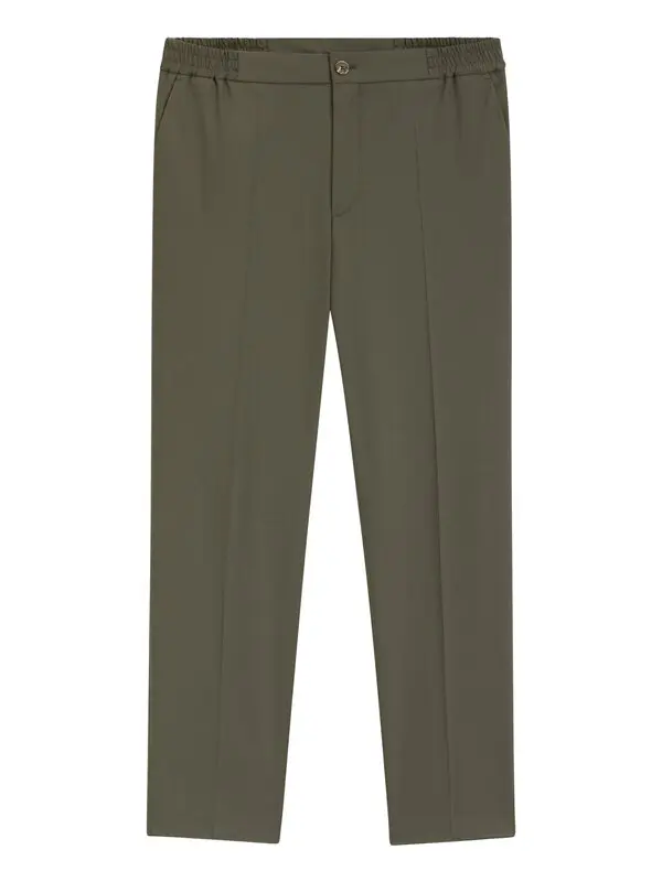 Hugo Slim-fit Trousers In Wool-blend Poplin - Light Green