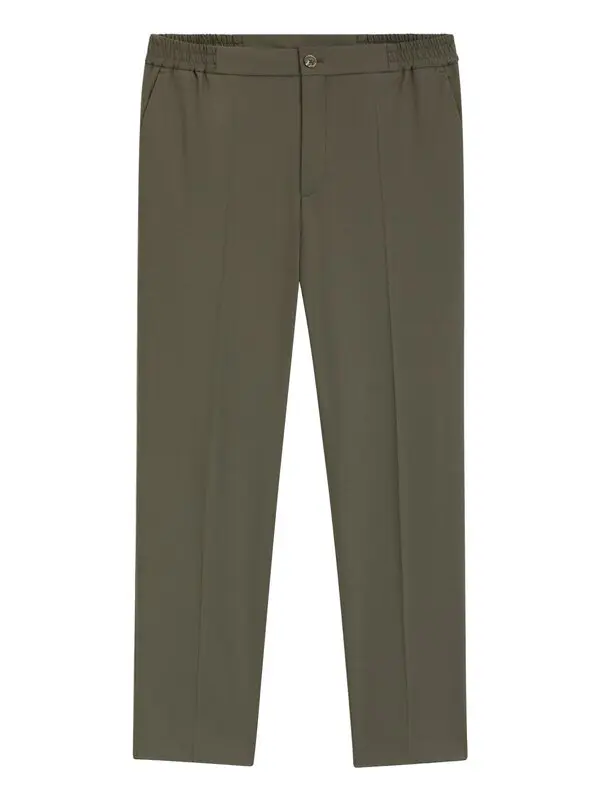 Hugo Slim-fit Trousers In Wool-blend Poplin - Light Green