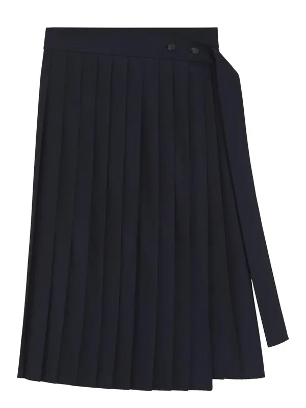 BOSS A-line Pleated Skirt - Dark Blue