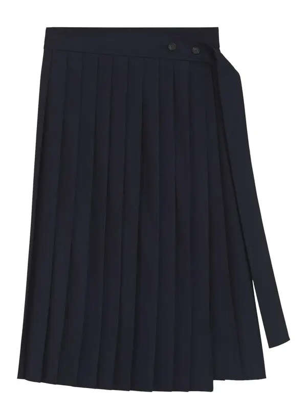 BOSS A-line Pleated Skirt - Dark Blue