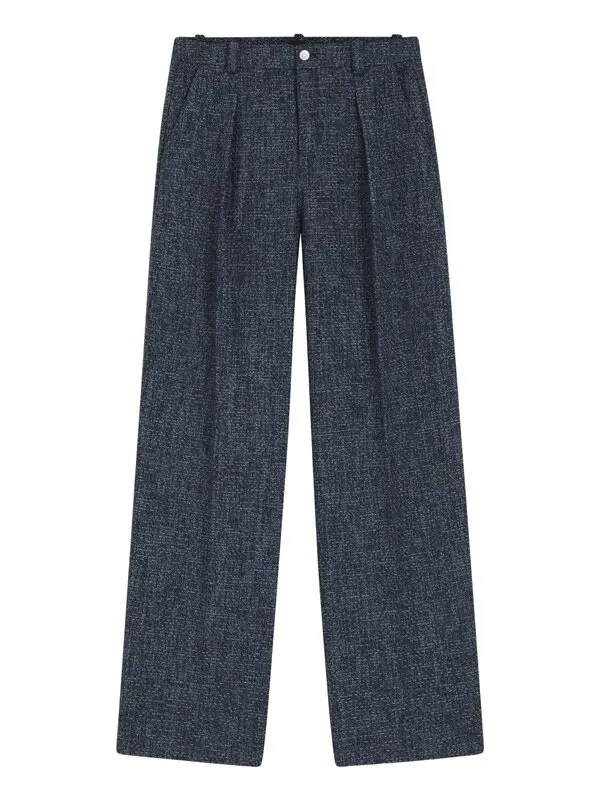 BOSS Stretch Tweed Wide-leg Trousers - Patterned