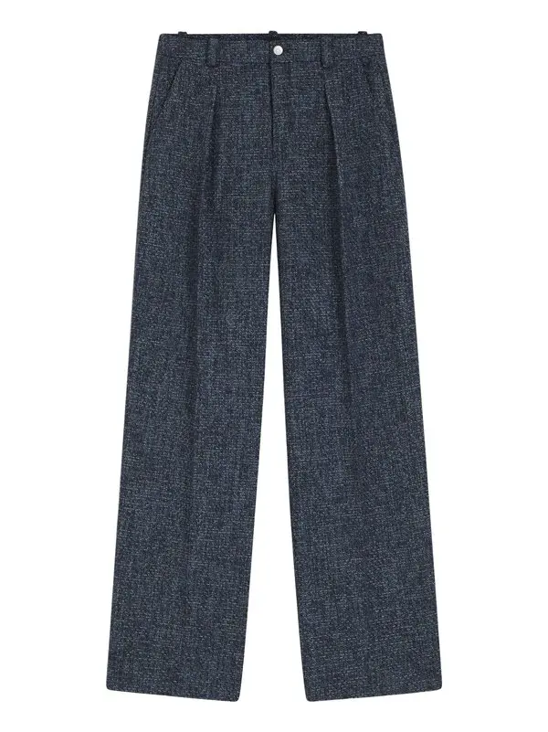 BOSS Stretch Tweed Wide-leg Trousers - Patterned