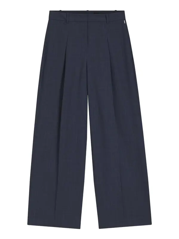 BOSS Regular-fit Virgin Wool Trousers - Dark Blue