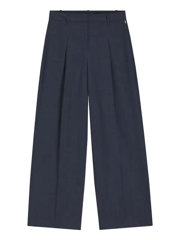 BOSS Regular-fit Virgin Wool Trousers - Dark Blue