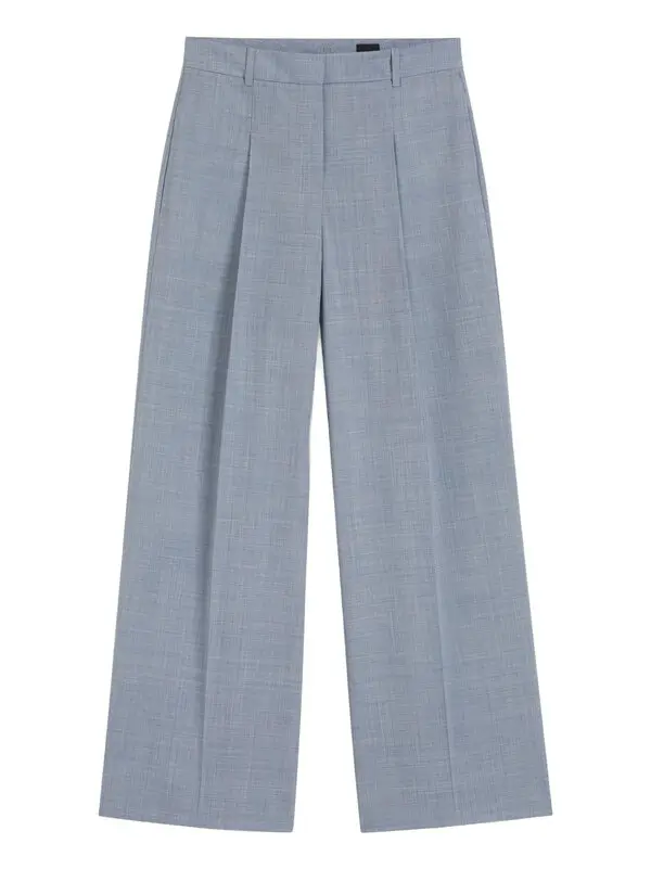 BOSS Regular-fit Virgin Wool Trousers - Light Blue