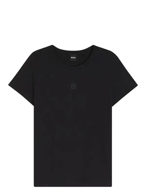 BOSS Mercerised-cotton Regular-fit T-shirt - Black