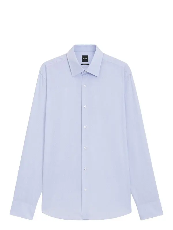BOSS Wrinkle-resistant Regular-fit Shirt In Cotton - Light Blue