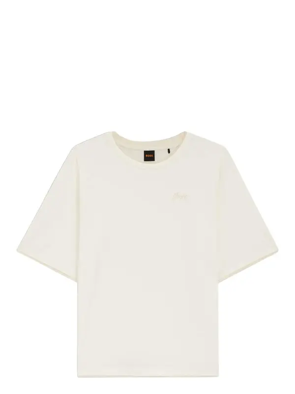 BOSS Relaxed T-shirt With Mesh Insert - White