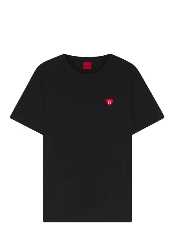 Hugo Heart Logo T-shirt - Black