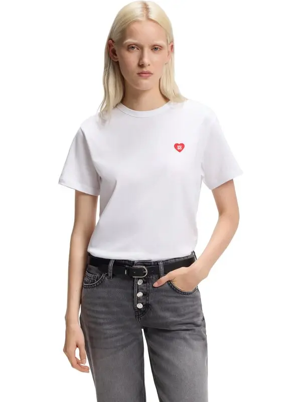 Hugo Heart-logo T-shirt - White