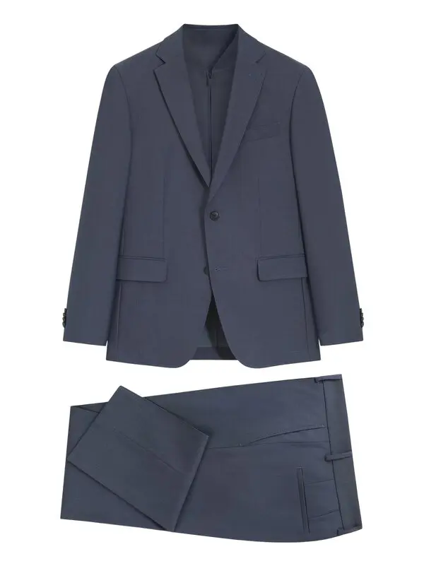 BOSS Three-piece Slim-fit Suit With Zip Waistcoat - Light Blue