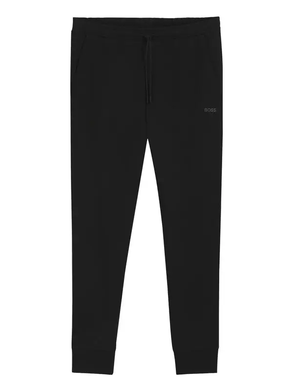 BOSS Stretch-cotton Track Pants With Logo Print - Black