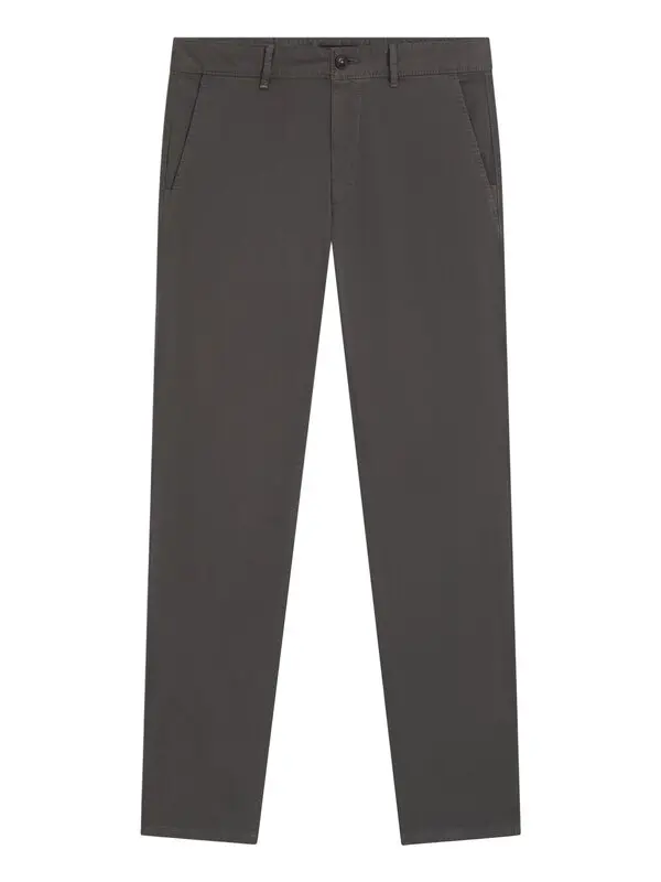 BOSS Slim-fit Chinos In Stretch-cotton Satin - Dark Grey