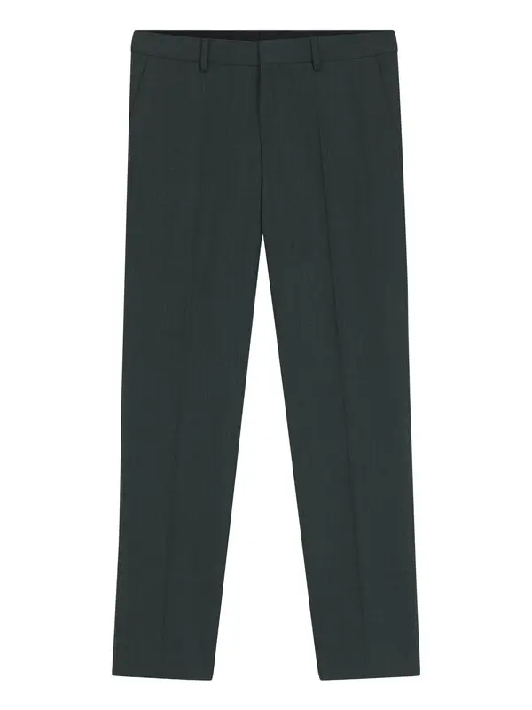 BOSS Patterned Slim-fit Trousers - Light Green