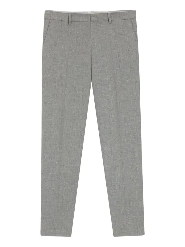 BOSS Patterned Slim-fit Trousers - Silver