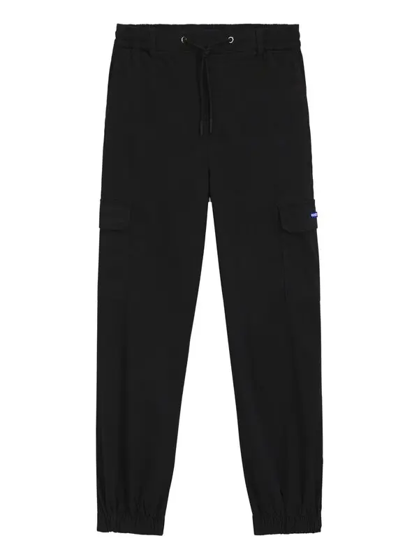 Hugo Regular-fit Cropped Cargo Trousers - Black