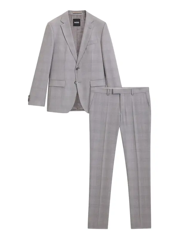 BOSS Two-piece Slim-fit Suit In Virgin Wool And Silk - Silver