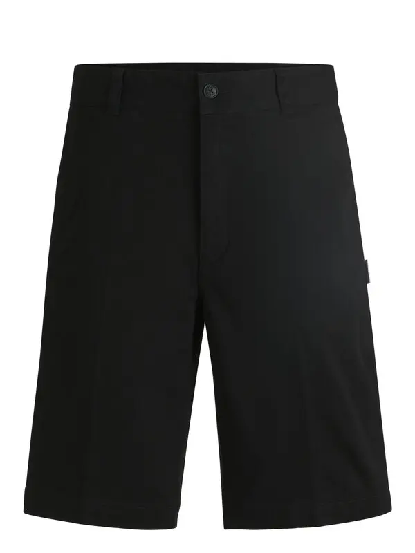 Hugo Regular-fit Cotton Twill Shorts - Black
