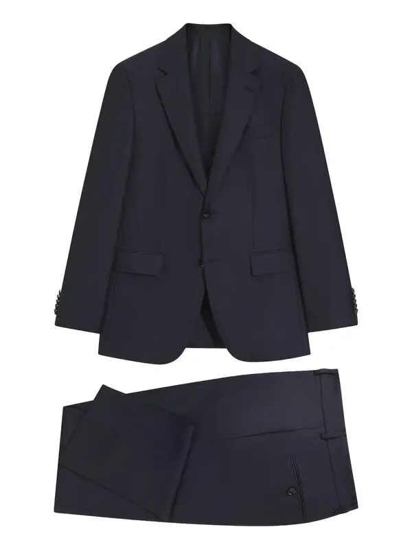 BOSS Two-piece Regular-fit Suit In Virgin Wool And Silk - Dark Blue