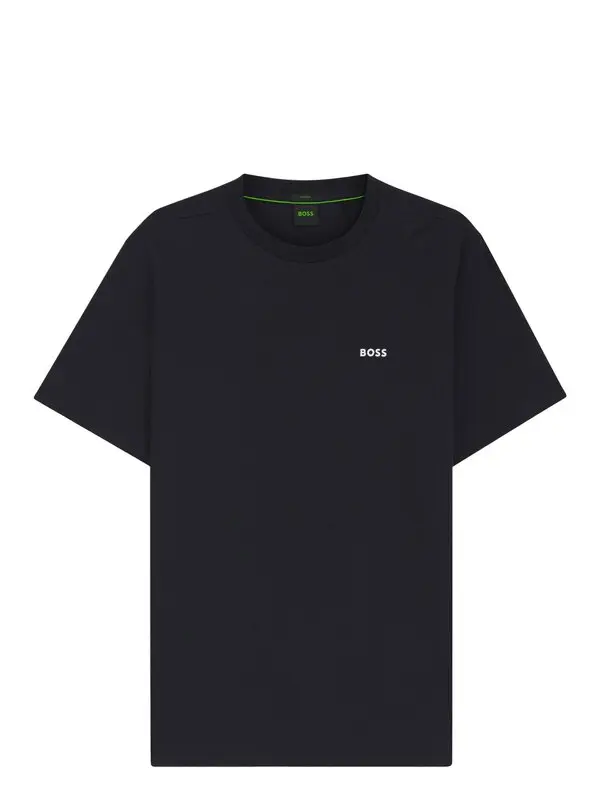 BOSS Stretch-cotton T-shirt With Logo Detail - Dark Blue
