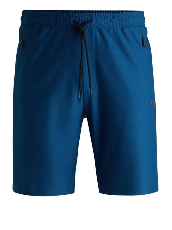 BOSS Active-stretch Shorts With Reflective Details - Light Blue