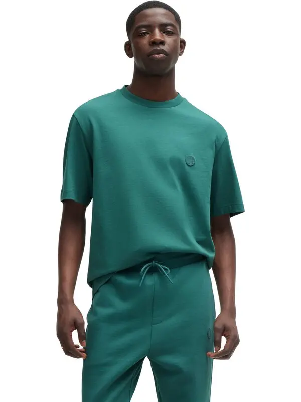 Hugo Cotton-jersey T-shirt With Happy Logo - Green