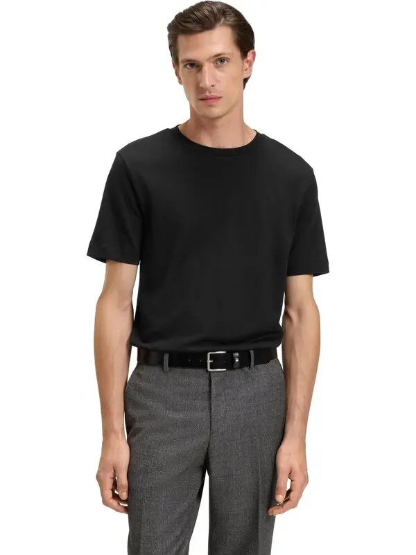 BOSS Regular-fit T-shirt In Piqué Fabric - Black