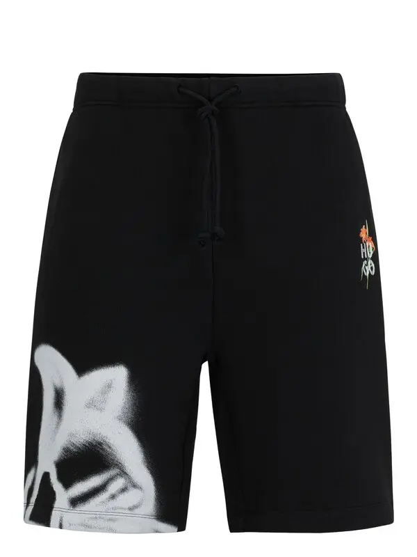 Hugo Relaxed-fit Terry Shorts - Black