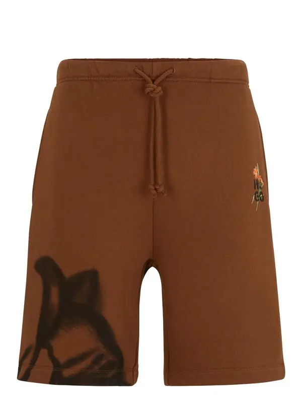 Hugo Relaxed-fit Terry Shorts - Brown
