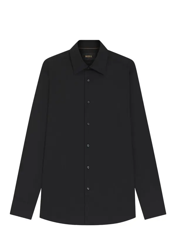 BOSS Slim-fit Shirt In Cotton-blend Stretch Poplin - Black