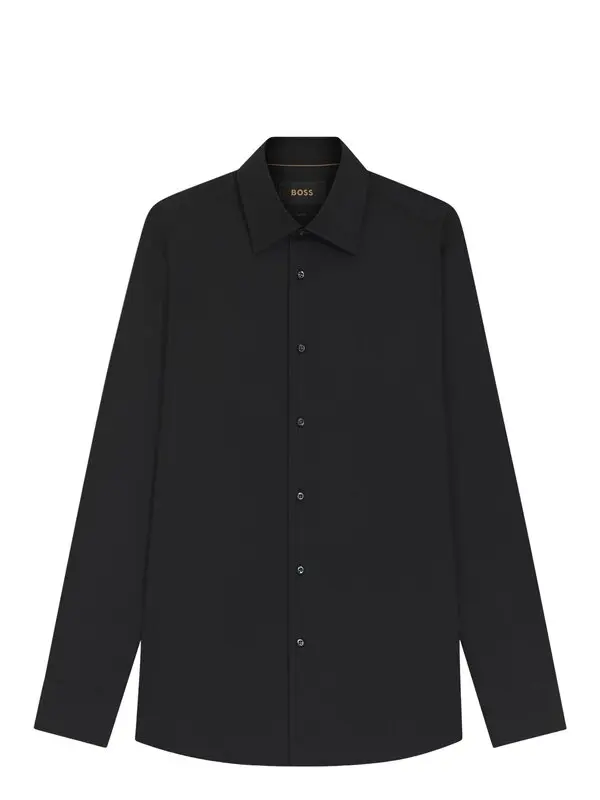 BOSS Slim-fit Shirt In Cotton-blend Stretch Poplin - Black