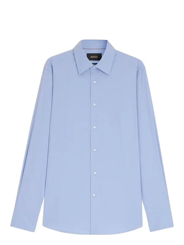 BOSS Slim-fit Shirt In Cotton-blend Stretch Poplin - Light Blue