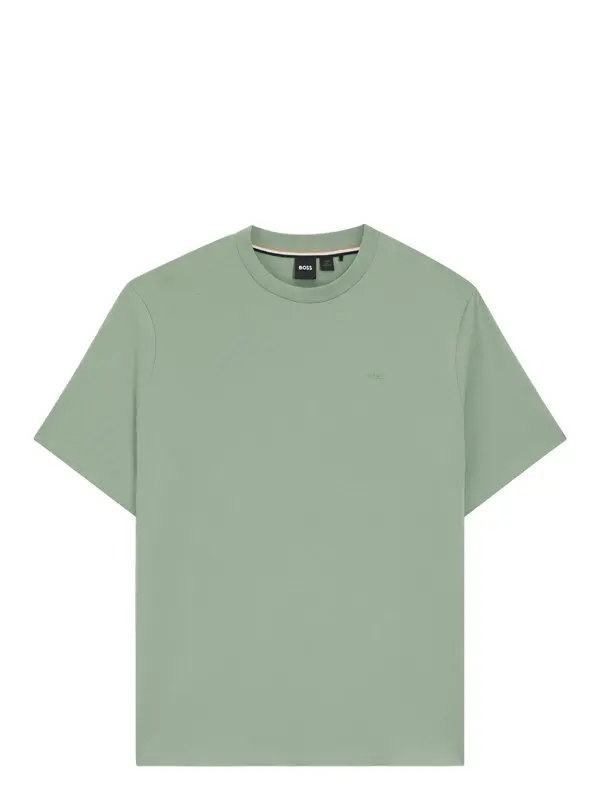 BOSS Cotton-jersey T-shirt With Logo Detail - Light Green