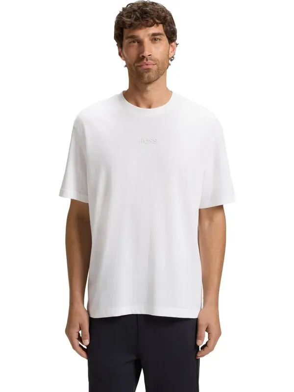 BOSS Cotton-jersey T-shirt With Logo Detail - White
