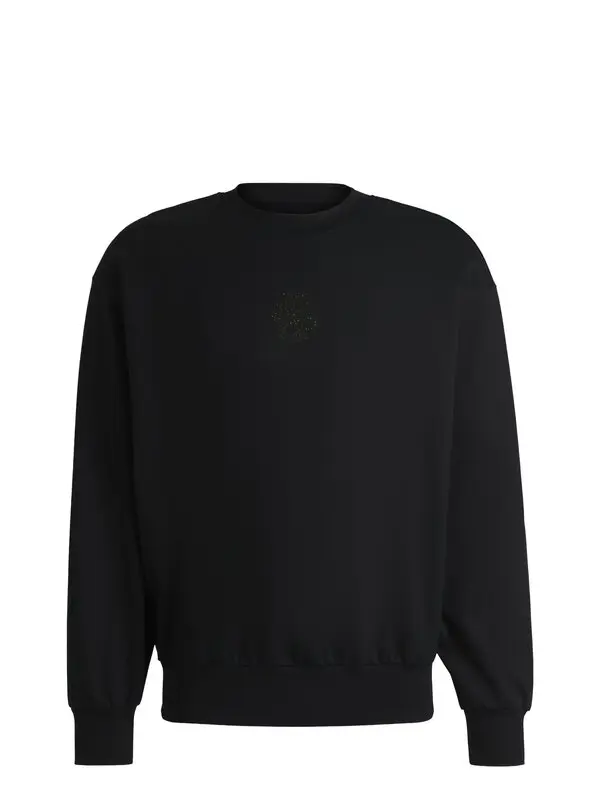 BOSS Relaxed-fit Cotton Sweatshirt With Monogram - Black