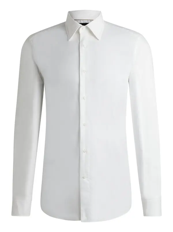 BOSS Slim-fit Shirt In Super-stretch Fabric - White