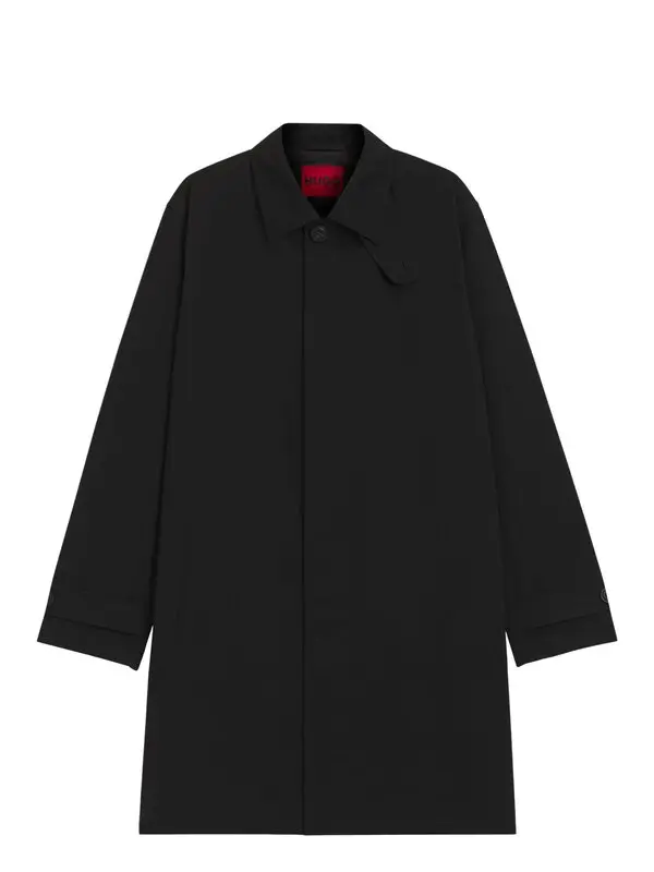 Hugo Water-repellent Gabardine Coat - Black
