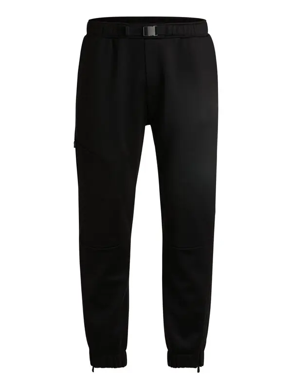 BOSS Bonded-fleece Tracksuit Bottoms With Logo Detail - Black