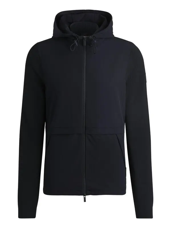 BOSS Softshell Jacket With Knitted Details - Dark Blue