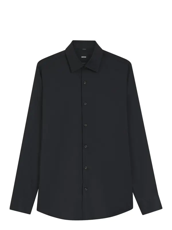 BOSS Slim-fit Shirt In Performance-stretch Twill - Black