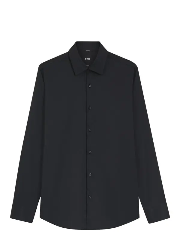BOSS Slim-fit Shirt In Performance-stretch Twill - Black