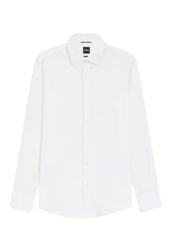 BOSS Slim-fit Shirt In Performance-stretch Twill - White