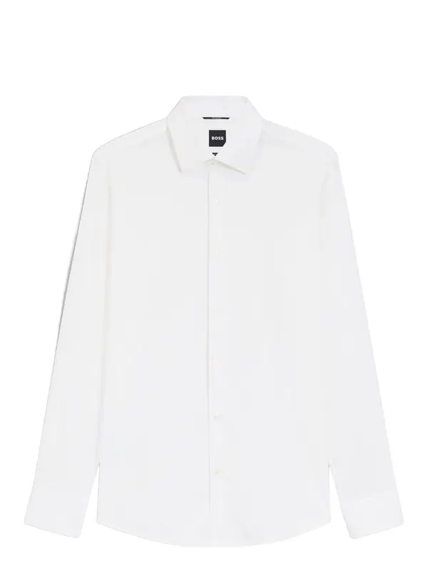 BOSS Slim-fit Shirt In Performance-stretch Twill - White