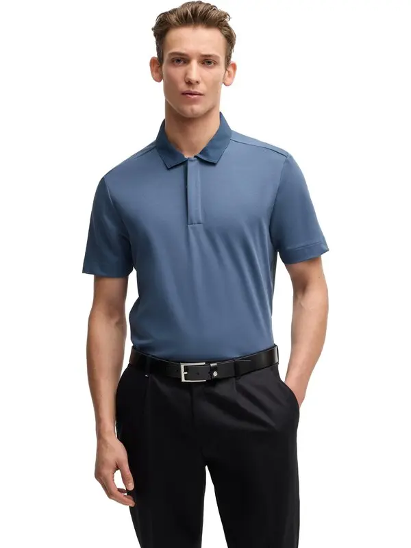 BOSS Polo Shirt With Antibacterial Performance - Blue