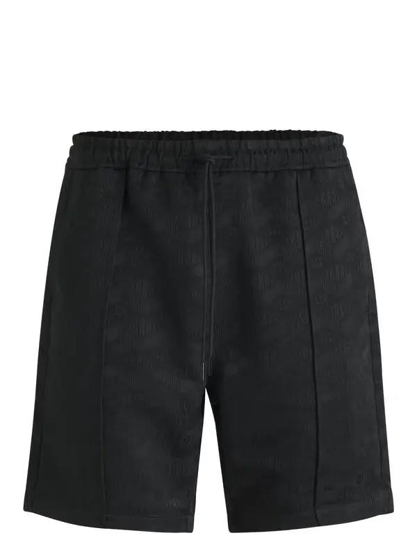 Hugo Relaxed-fit Geometric Logo Shorts - Black