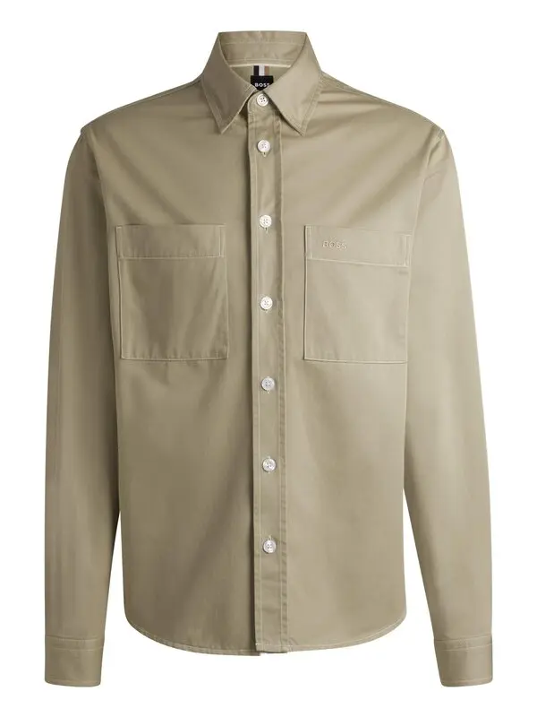 BOSS Relaxed-fit Shirt In Cotton Twill - Light Beige