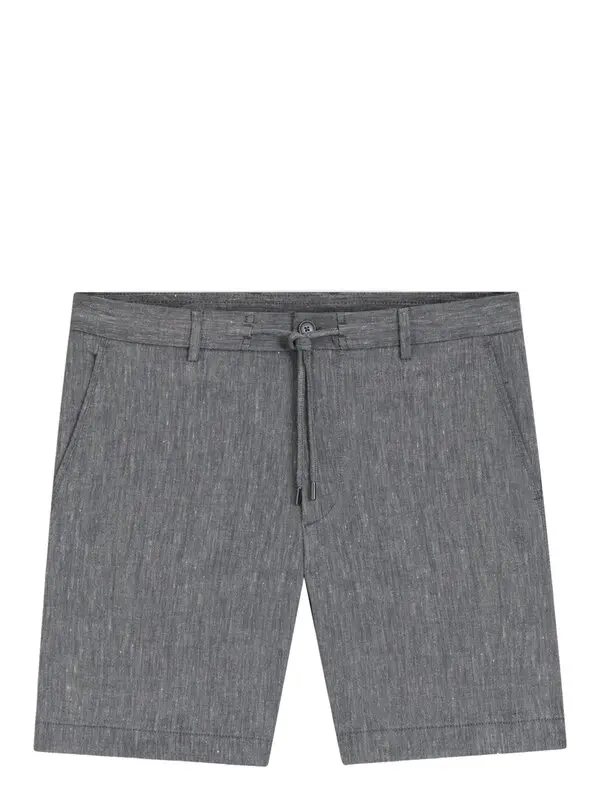 BOSS Regular-fit Shorts In A Linen Blend - Grey