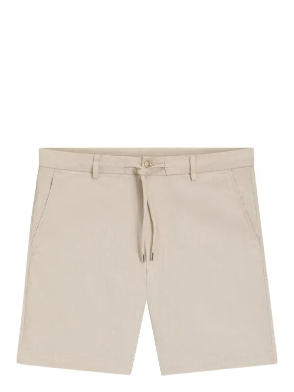 BOSS Regular-fit Shorts In A Linen Blend - Light Beige