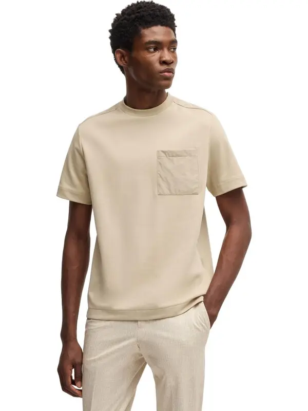 BOSS T-shirt With Tonal Trims - Light Beige